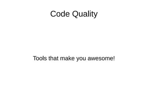 Php Code Quality Ppt