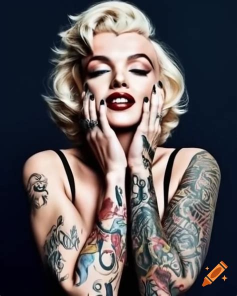 Marilyn Monroe Depicted With Tattoos On Craiyon