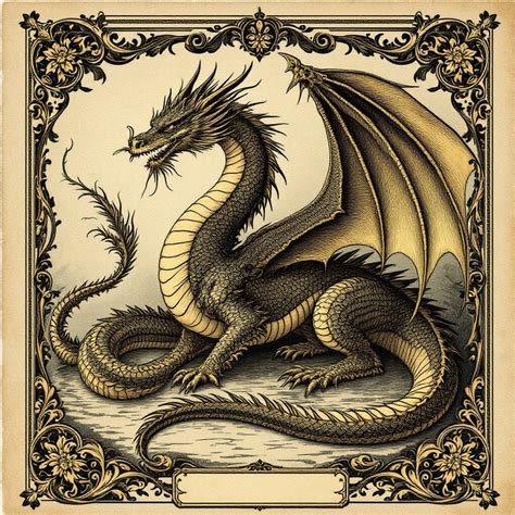 Free Vintage Dragon Engraving Photo Dragon Vintage Victorian