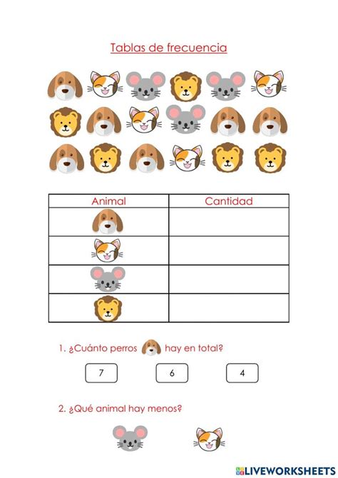 Tablas De Frecuencia Interactive Exercise For Educación Especial Celi