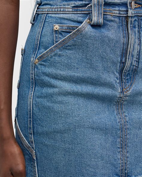 Alc Alden Split Denim Midi Skirt Neiman Marcus