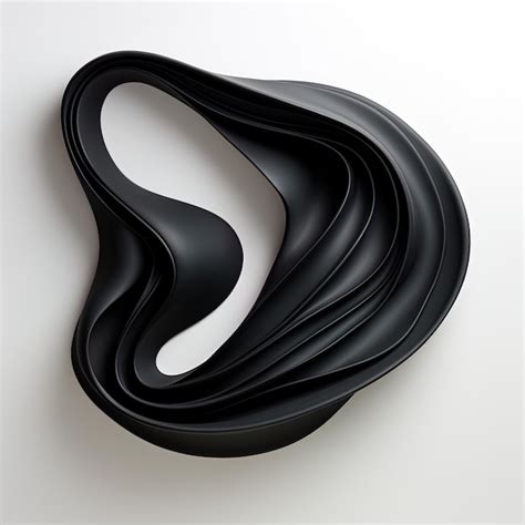 Premium Photo A Black Sculpture Of A Curved Object With A Curved