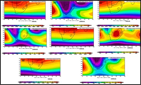 Composite Mean Seasonal Geopotential Height M At 500hpa And 10 0 0