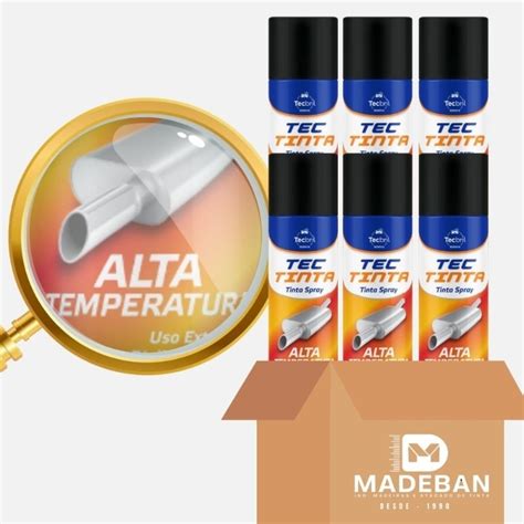 Tinta 6 Tubos Spray Alta Temperatura Ou Uso Geral Em Caixa Fechada