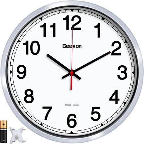 Geevon 12 Inch Atomic Wall Clock Self Setting Analog Clock With Auto