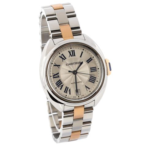 Cartier Cle De Cartier Automatic Watch Stainless Steel And Rose Gold 35