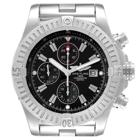 Breitling Super Avenger Ii Leather Strap Tang Buckle Mens Watches For Sale At 1stdibs