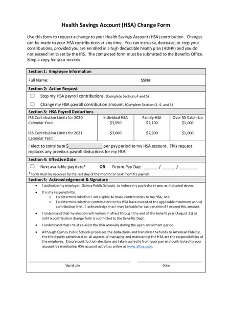 Fillable Online Important Forms Hsa Bankhow To Use Your Health