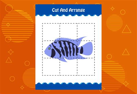 Cut And Arrange With A Fish Worksheet Graphic By Makhondesign