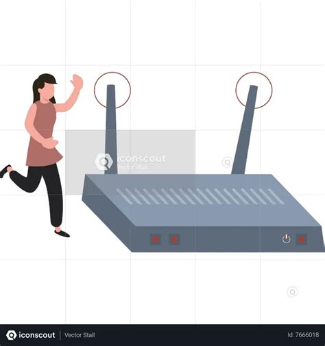 Best The Girl Is Using The Modem Illustration Download In Png And Vector Format