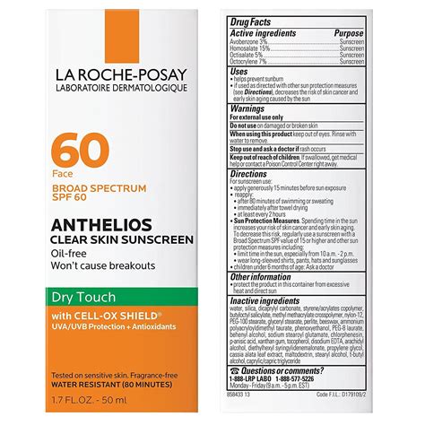 La Roche Posay Anthelios Clear Skin Spf 60 Sunscreen For Acne Prone