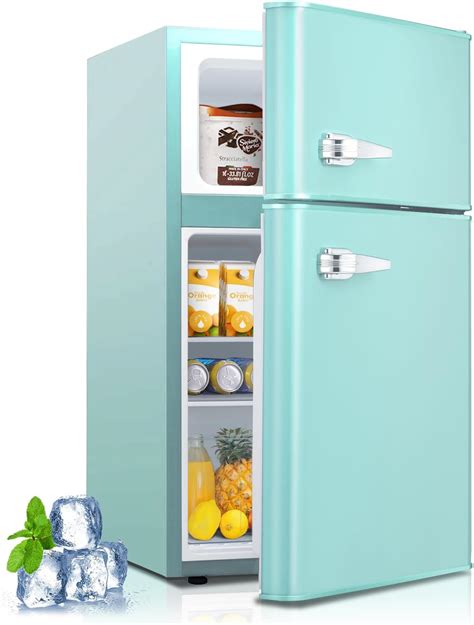 Anypro 32 Cuft Mini Fridge With Freezer Retro Double