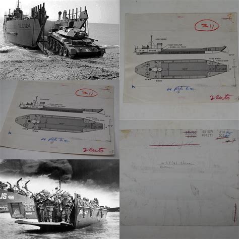 Rare Wwii 1942 Classified D Day Landing Craft Tlc Tank Ship Blueprint