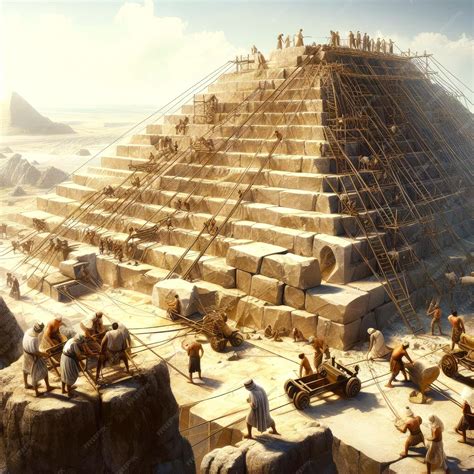 Premium Photo Construction Of Ancient Pyramids Construction Of Giza