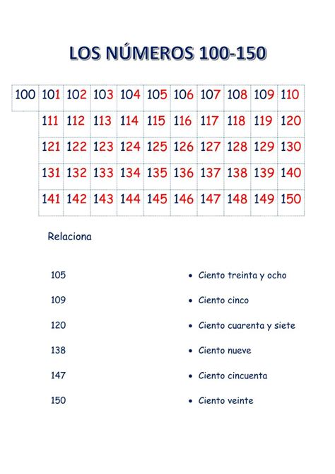 Numeros 100 150 Worksheet Live Worksheets 49 Off