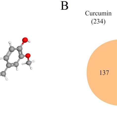 A 3d Structure Of Curcumin B Venn Diagram Of The Common Target Of