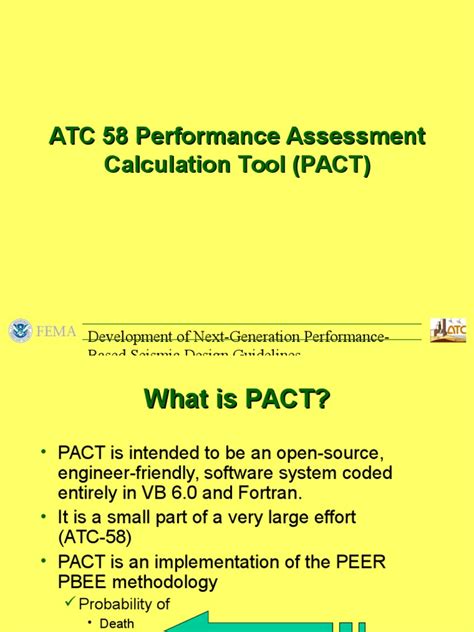 Atc 58 Performance Assessment Calculation Tool Pact Pdf Areas Of