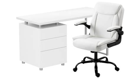 Artiss 140cm Computer Desk Office Chairs Set White Harvey Norman