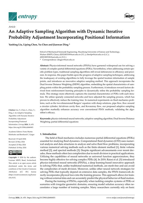 Pdf An Adaptive Sampling Algorithm With Dynamic Iterative Probability