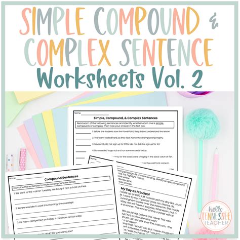Simple Compound And Complex Sentences Worksheets Vol 2 Hello