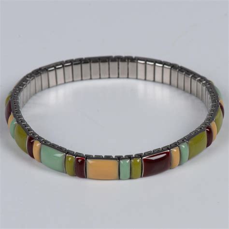 At Auction Cute Silver Metal And Multicolor Enamel Bracelet