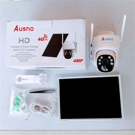 Ausno 4mp 4g Intelligent Solar Energy Alert Ptz Outdoor Mini Camera With Auto Tracking Sim