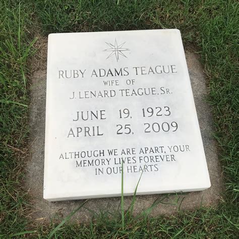 Ruby Lenora Adams Teague 1923 2009 Find A Grave Memorial