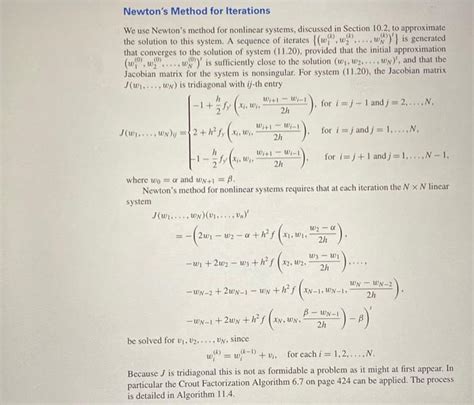 Solved 2 Use The Nonlinear Finite Difference Method With H