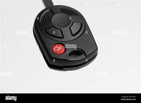 Emergency Panic Button On Car Key Fob Vehicle Alarm Security And Safety System Concept Stock