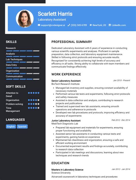 Laboratory Assistant Cv Example For 2026 How To Craft A Winning Cv