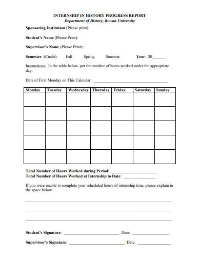 Internship Progress Report 9 Examples Format Pdf Examples