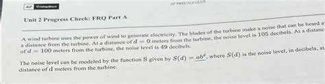 Solved AP PRECALCULUSUnit 2 ﻿Progress Check: FRQ Part AA | Chegg.com