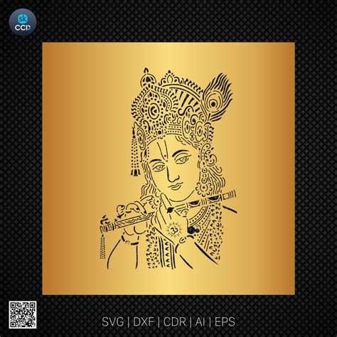Sk Lord Krishna Cutting Design For Laser Cutting And Metal Cutting