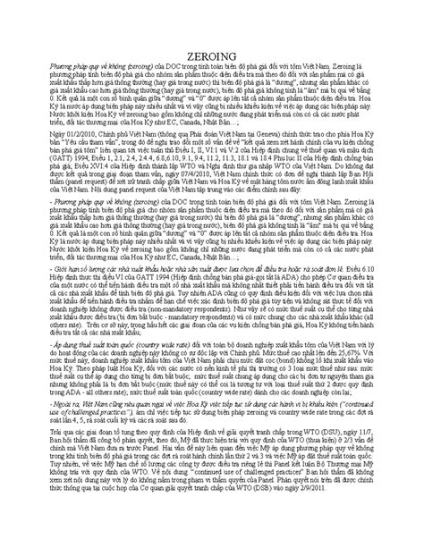 Zeroing Luật Thương Mại Quốc Tế Zeroing Phương Pháp Quy Về Không