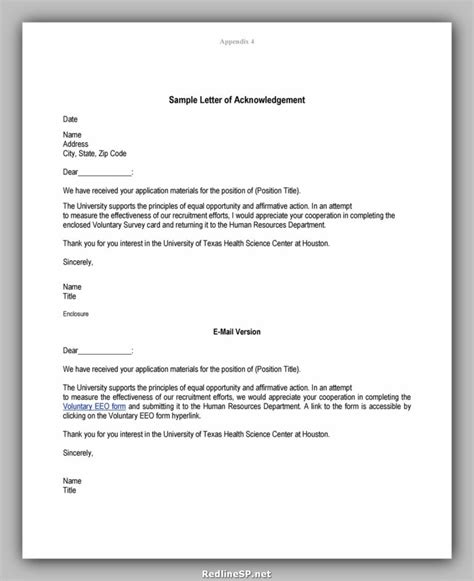 30 Free Sample Acknowledgement Letter Redlinesp
