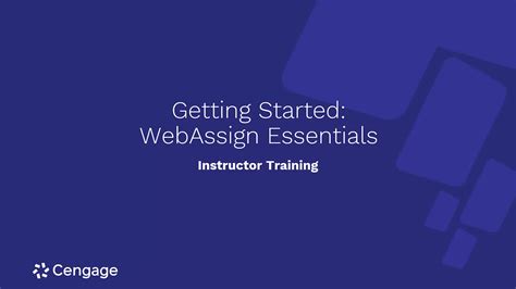 Getting Started Webassign Essentials