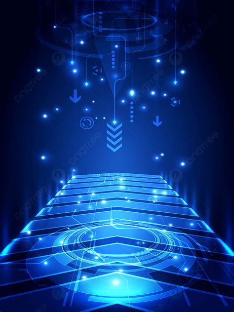 Blue Arrow Science And Technology Background Vector Material Wallpaper