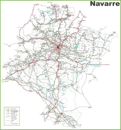Large Detailed Map Of Navarre With Cities And Towns