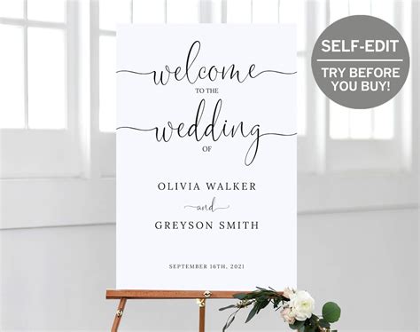 Welcome To Our Wedding Sign Printable Wedding Welcome Sign Wedding