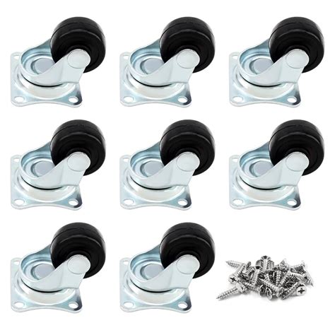 Castor Wheels 8 Pack 05 Inch Mini Caster Wheels Low Profile Swivel