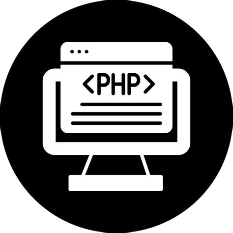 Php Programming Language Glyph Circle Inverted 65814932 Vector Art At