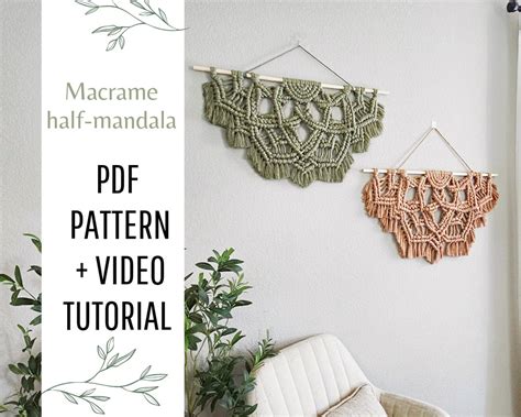 Large Half Mandala Macrame Pdf Wall Hanging Pattern And Video Tutorial Advanced Pattern Etsy
