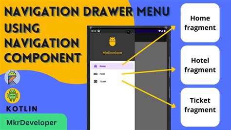 Navigation Drawer Menu - Navigation component. Android studio | Kotlin. - YouTube