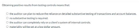 solved obtaining positive results from testing controls