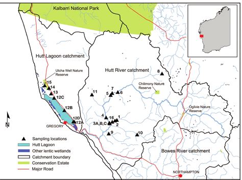 Map Of The Hutt Catchments Showing Locations Of Sampled