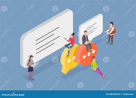3d Isometric Flat Vector Conceptual Illustration Of Dialogue Stock