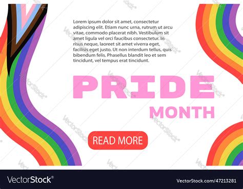 Pride Month Lgbtq Background With Rainbow Flag Vector Image