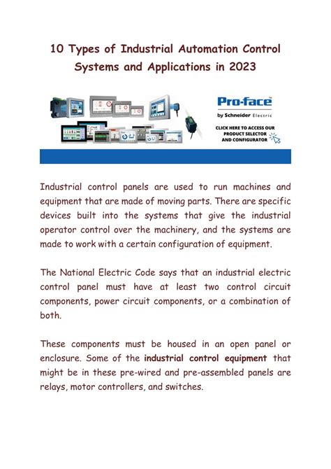 Ppt 10 Types Of Industrial Automation Control Systems And
