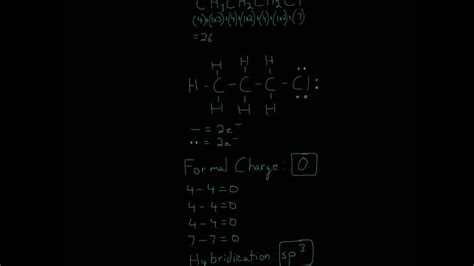 Lewis Structure Of I Chloropropane Ch3ch2ch2cl Youtube