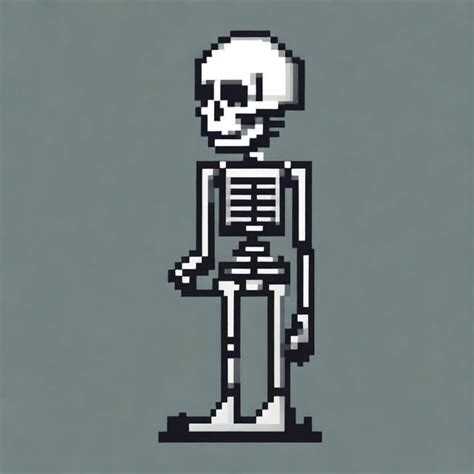 Pixel Art Skeleton Profile View